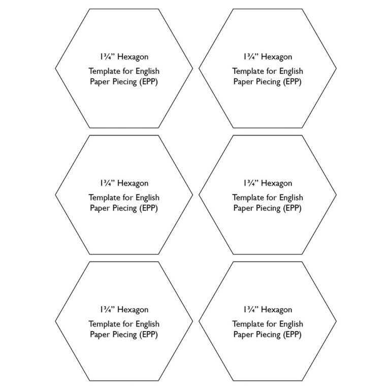 Free EPP Hexagon Template | 1¾″ Paper Piecing Pattern