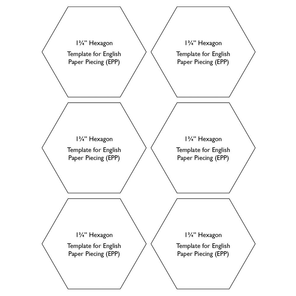 Free EPP Hexagon Template | 1¾″ Paper Piecing Pattern
