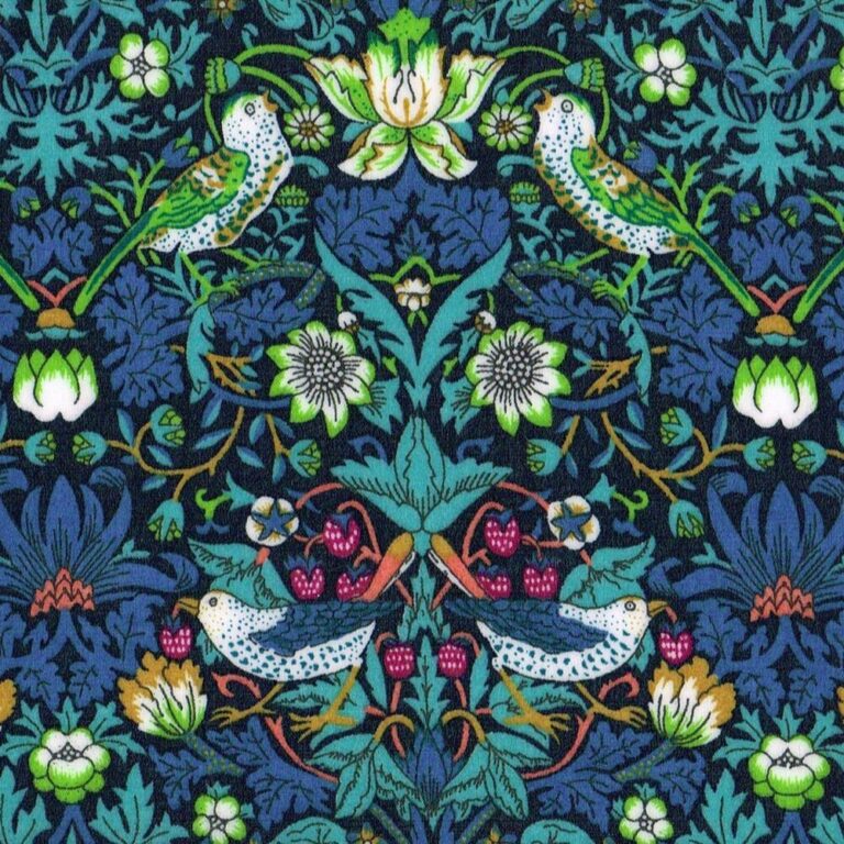 Matte PVC-Coated Liberty Tana Lawn® Strawberry Thief J Oilcloth | Alice ...