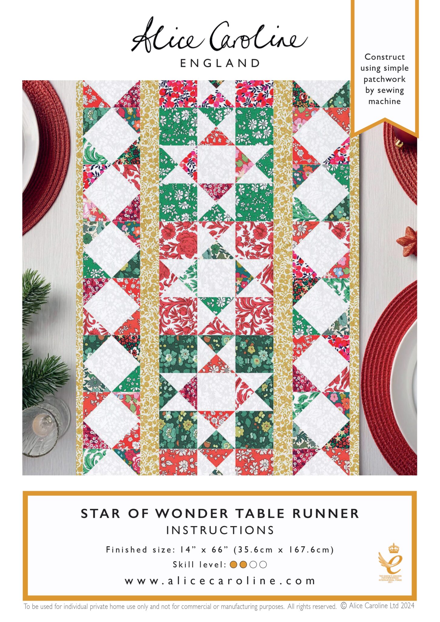 Star of Wonder Table Runner Instructions | Alice Caroline