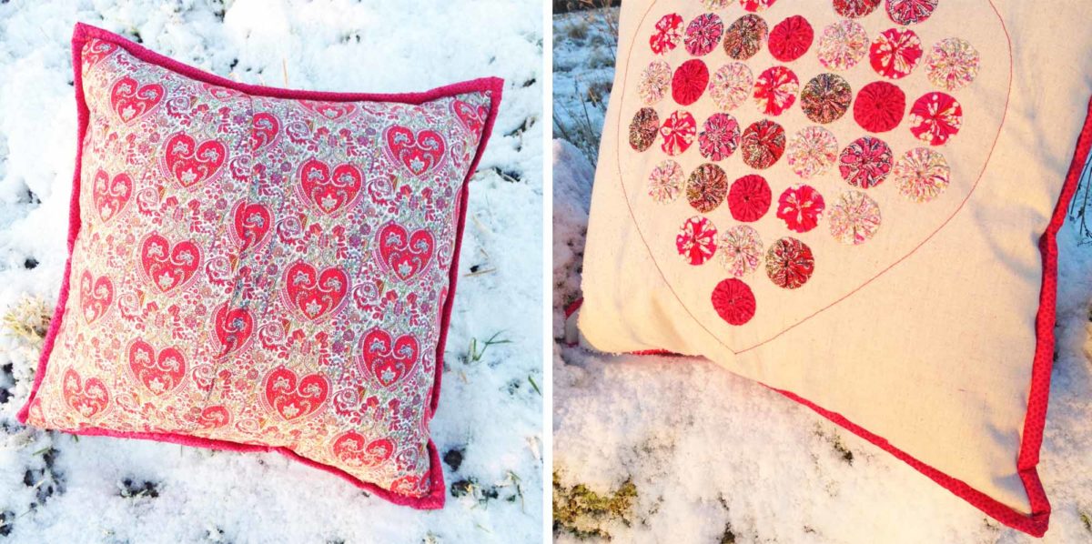 Suffolk Puff Cushion Sewing — Liberty Fabric Heart Project