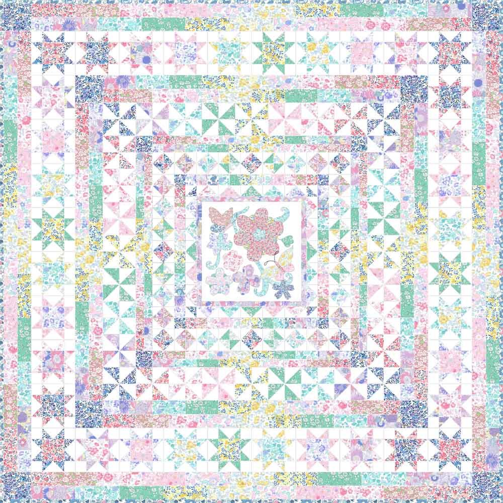 Summer Meadow Quilt Pattern | Patchwork Medallion Quilt